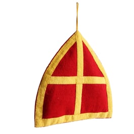St. Nicholas Mitre XL, handmade, with hanging cord, multicolor, vilt ...